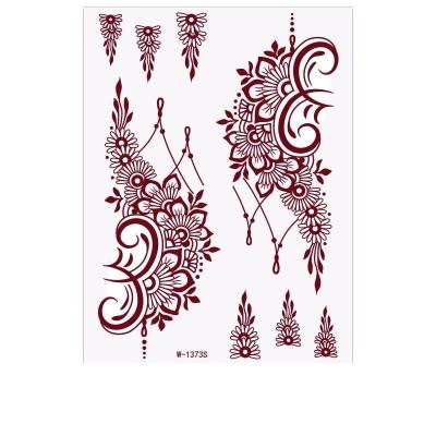 China Cross Border Waterproof Printed Temporary Tattoo Suit Brown Lace White Paper for Weddings Events Body Tattoo Stickers for sale