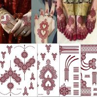 China Cross Border Waterproof Printed Temporary Tattoo Suit Brown Lace White Paper for Weddings Events Body Tattoo Stickers for sale