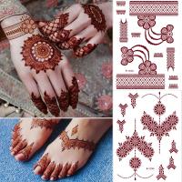 China Cross Border Waterproof Printed Temporary Tattoo Suit Brown Lace White Paper for Weddings Events Body Tattoo Stickers for sale