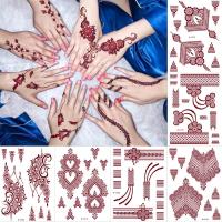China Cross Border Waterproof Printed Temporary Tattoo Suit Brown Lace White Paper for Weddings Events Body Tattoo Stickers for sale