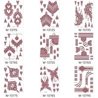 China Cross Border Waterproof Printed Temporary Tattoo Suit Brown Lace White Paper for Weddings Events Body Tattoo Stickers for sale