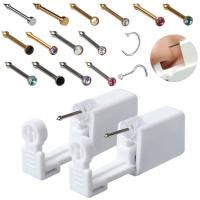 China Wholesale Disposable Stainless Steel Nose Ring Puncher Gun Beauty Personal Care Jewelry Tool for Nose Piercing Made Plastic for sale