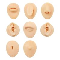 China 8pcs Silicone Facial Features Set Practice Simulated Human Puncture Model for Permanent Makeup Training Teaching Model Eyes Nose for sale