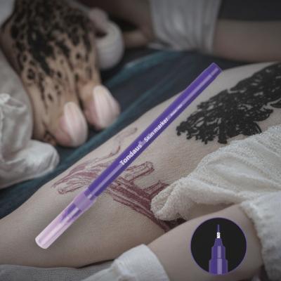 China Private Label Microblading Eyebrow Tattoo Marker Pen Plastic Surgical Skin Positioning Tool Purple Permanent Makeup Accessories for sale