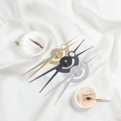 China 3D Tattoo Equidistant Scale Pattern Measuring Tool Stainless Steel Three-Point Positioning Balance Ruler Compass with Gold Scale for sale