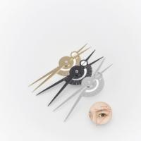 China 3D Tattoo Equidistant Scale Pattern Measuring Tool Stainless Steel Three-Point Positioning Balance Ruler Compass with Gold Scale for sale