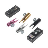 China Cylindrical Metal Double-Sided U-Shaped Slot Eyebrow Pencil Sharpener Wooden Eyebrow Pencil Permanent Makeup Accessories for sale