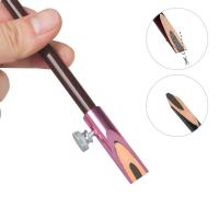 China Cylindrical Metal Double-Sided U-Shaped Slot Eyebrow Pencil Sharpener Wooden Eyebrow Pencil Permanent Makeup Accessories for sale