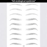 China Custom 6D Waterproof Immerse-in-Water Embroidery Temporary Fashionable Natural Simulation Eyebrow Tattoo Stickers Paper for Face for sale