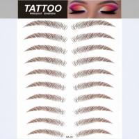 China Custom 6D Waterproof Immerse-in-Water Embroidery Temporary Fashionable Natural Simulation Eyebrow Tattoo Stickers Paper for Face for sale