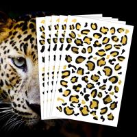 China Cross Mirror Face Cheetah Cat Whiskers Leopard Tattoo Sticker New Print Paper Body Application with Hot Stamp for Halloween for sale