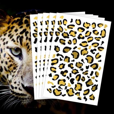 China Cross Mirror Face Cheetah Cat Whiskers Leopard Tattoo Sticker New Print Paper Body Application with Hot Stamp for Halloween for sale