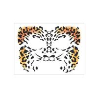 China New Cheetah Pattern Bronzing Tattoo Sticker Fashionable Sexy Body Decorative Temporary Face Print for European American Parties for sale