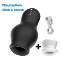 China Men's Trainer Exercise masturbator cup waterproof sucking vibration Telescopic male trained glans sucker for sale