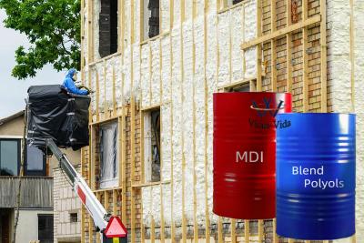 China VS-W01 PU Blend Polyols Spray Foam Insulation Material 310-380 mgKOH/g OH Value 35 kg/m³ Density for sale