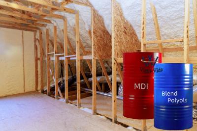 China VS-W01 PU Spray Foam Polyol Blend for Construction Insulation - 310-380 OH Value, 35kg/m³ Density for sale