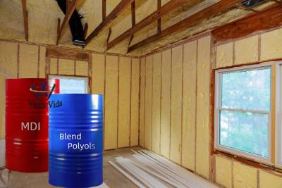 China VS-W01 PU Blend Polyols for Spray Foam with 0.024 W/m.K Thermal Conductivity and 35 kg/m³ Density for sale