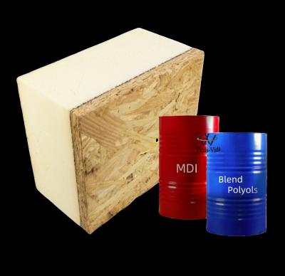 China VI-R02 High Density PU Blend Polyols Spray Foam for Roof Insulation 310-380 mgKOH/g Hydroxyl Value 0.024 W/m.K Thermal Conductivity for sale