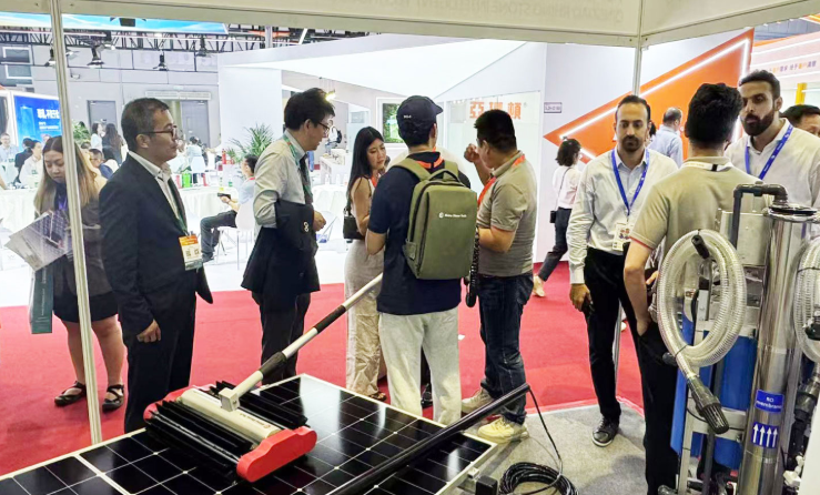 Rhino Stone Tech exhibition booth showcasing PV cleaning solutions