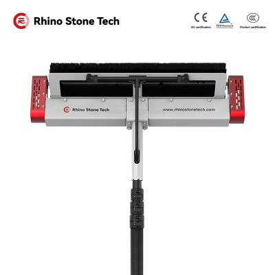 China Single Roller Solar Panel Washer Brush Replaceable  Solar Panel Cleaning Brush And Pole 3.6m for sale
