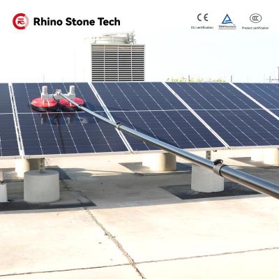 China Carbon Fiber Solar Panel Cleaning Rotating Brush Anti Static   Solar Panel Washing Brush for sale