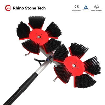 China PV Maintenance Solar Panel Rotating Brush Red 360R/Min Telescopic Solar Panel Cleaner for sale