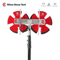China CE Solar Panel Cleaning Brush Double Disc Rotating Brushes Red for sale