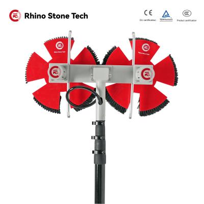 China CE Solar Panel Cleaning Brush Double Disc Rotating Brushes Red for sale