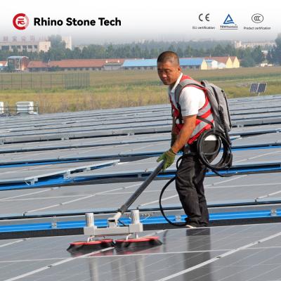 China Double Disc Solar Panel Rotating Brush Dirt Clear Pv Module Cleaning Anti Static for sale