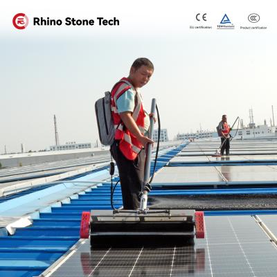 China Water Spray Solar Panel Cleaning Tools Handheld  High Strength Photovoltaic Cleaner Brush for sale