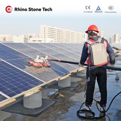 China Brushless Motor Water Spray PV Cleaner Robot Equipment 3.6m 5.4m 7.5m Carbon Fiber Telescopic Rod Lithium Battery Solar Panel Cleaning Brush for sale