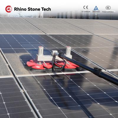 China Solar Photovoltaic Panel Cleaner Electric Rotating Double Head Solar Panel Cleaning Brush for sale