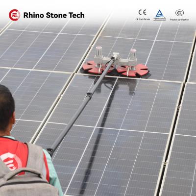 China Dual-Disc Solar Panel Cleaning Brush with Carbon Fiber Telescopic Pole and 360 RPM Brushless Motor for sale