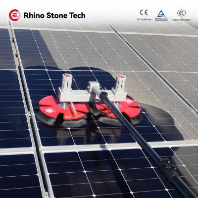 China Efficient Dual-Powered Solar Panel Cleaner Water Fed Pole Spin Cleaning Brush for sale
