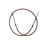 China Marine Engine Control Cable Red Jacket 10-32 Threaded Terminal 8 Inch Bend Radius for sale
