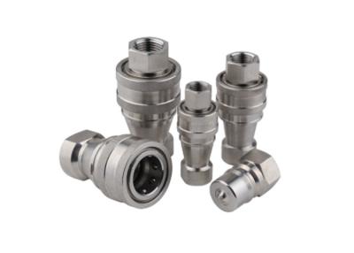 China ISO7241B Stainless Steel Open Close Hydraulic Quick Coupler BSP Thread 1/4 to 2 Inch for sale