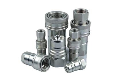 China Steel ISO 7241A Hydraulic Quick Connect Couplings 1/4 to 1 Inch 5000 PSI for sale