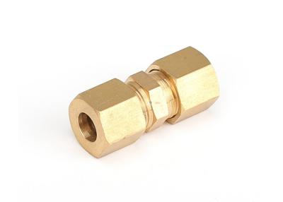 China Brass Compression Tube Pipe Fitting Straight Coupling OD Connector 1/4 inch NPT for sale