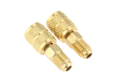 China Brass Refrigerant Retrofit Quick Coupler Adapter 1/4 Male Flare to 5/16 Female SAE for sale
