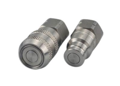 China ISO16028 Flat Face Hydraulic Coupler 3/4 Inch NPT Steel 5075psi for sale
