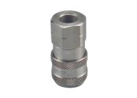China 1/4 Inch 316 Stainless Steel Flat Face Hydraulic Quick Coupler Double Shut Off for sale