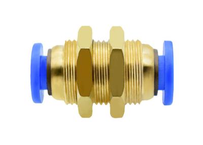 China PM Straight Pneumatic One Touch Bulkhead Union Air Fitting Push Quick Connect Tube for sale