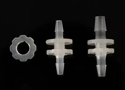 China Equal Barbed Plastic Hose Bulkhead Connector PP PTFE 1/4-28UNF M8 M10 M12 for Liquid for sale