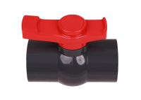 China UPVC Compact Square Butterfly Ball Valve 4 Inch Black Body Red Handle for sale