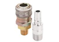 China 3/8 Inch Zinc Plated Steel Pneumatic Quick Connector for Shipyards Ring Lock Design for sale