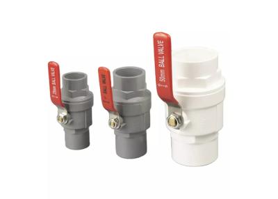 China ABS Chrome Insert PVC Two Pieces Ball Valve 1/2 to 4 Inch Stainless Steel Handle for sale