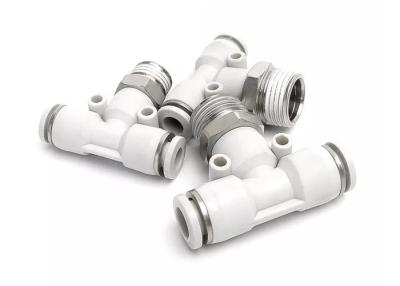 China PB T Shaped Pneumatic Quick Coupling Male Thread Positive Tee Air Connector for sale