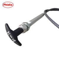 China Twist Lock Handle Push Pull Control Cable 1000mm Stroke Steel Core Mechanical Lock for sale