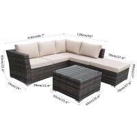 China Outdoor Wicker Patio Sectional Sofa Set with Galvanized Steel Frame PE Rattan Weaving and Waterproof Cushions for sale