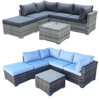 China Outdoor Wicker Patio Sectional Sofa Set with Galvanized Steel Frame PE Rattan Weaving and Waterproof Cushions for sale